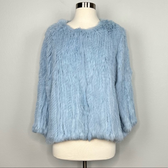 Dolce Cabo | Jackets & Coats | Dolce Cabo Natural Rabbit Cape Blue Sz ...